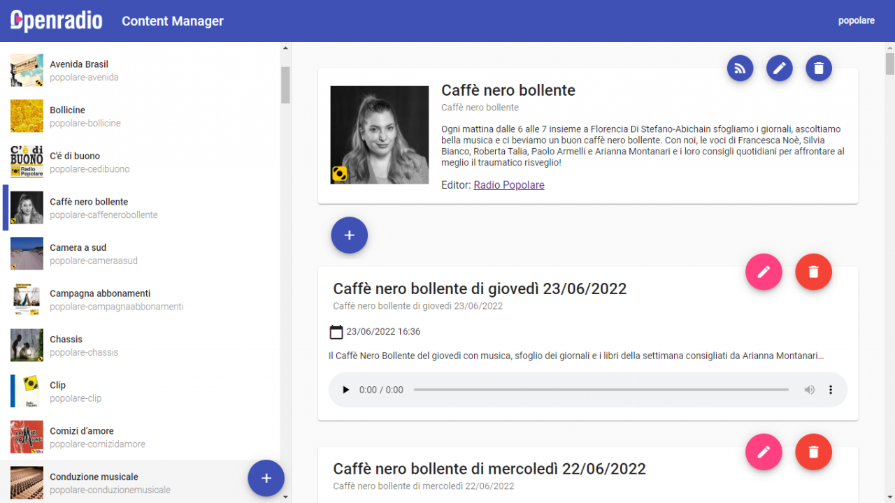 Radio Popolare on demand with Open Radio - Open Radio